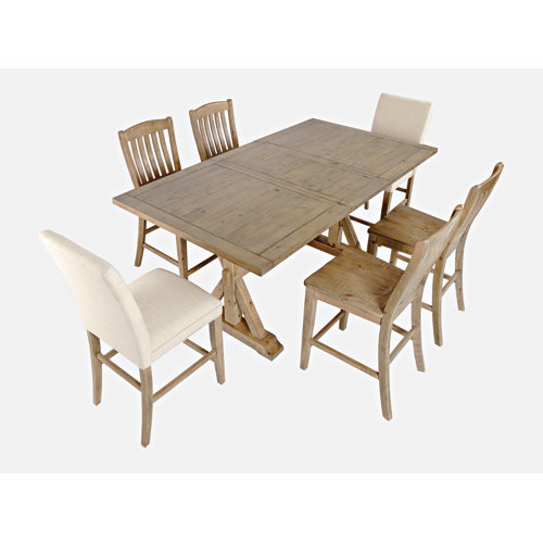 Sand & Stable Averie Counter Height Extendable Pine Solid Wood Dining Table & Reviews | Wayfair